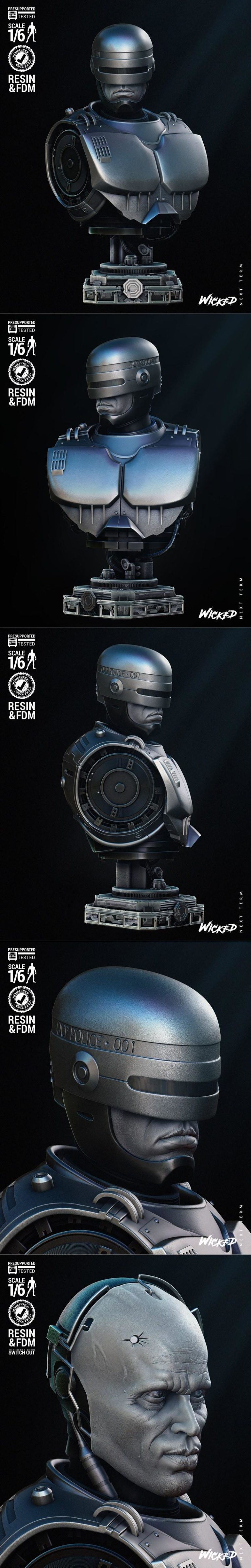 Desire FX 3d models | Wicked – Robocop Portrait Bust – 3D Print Model STL