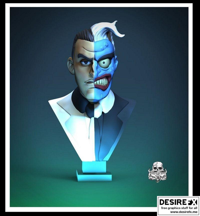 Desire FX 3d models | Two faces batman animated series 3D print model