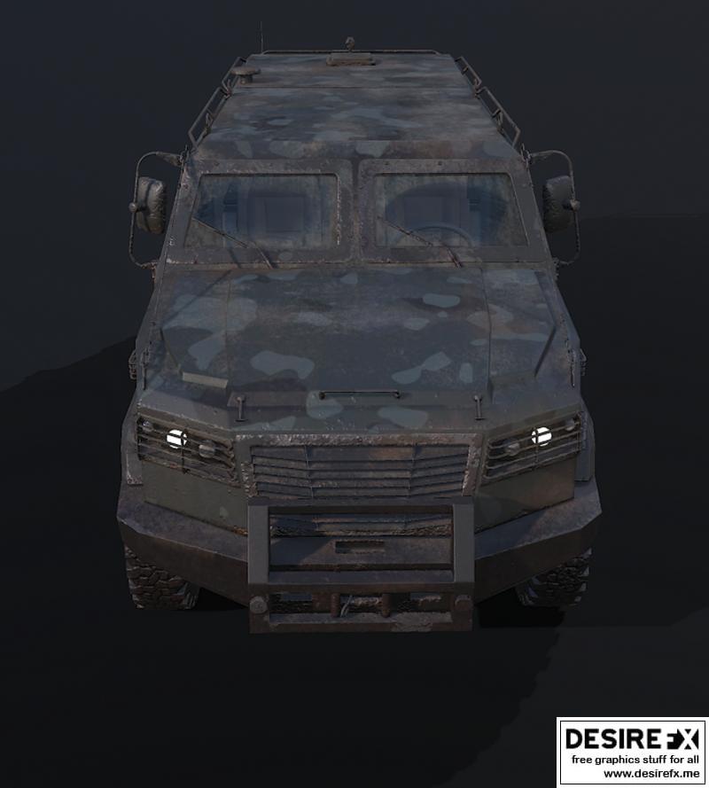 Desire FX 3d models | Armored Military Vehicle Low-poly 3D model