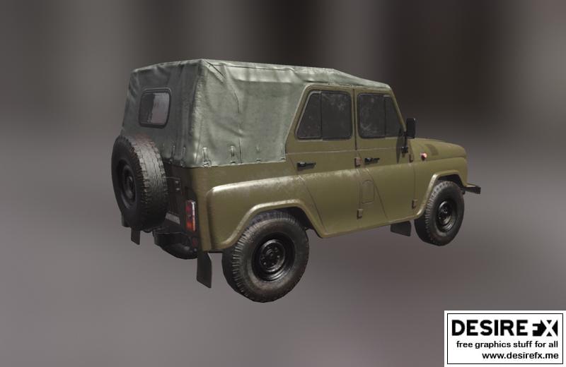 Desire FX 3d models | UAZ Hunter military vehicle Low-poly 3D model