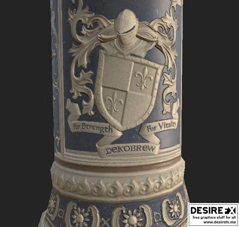 Desire FX 3d models | Old Ceramic Stein Low-poly 3D model