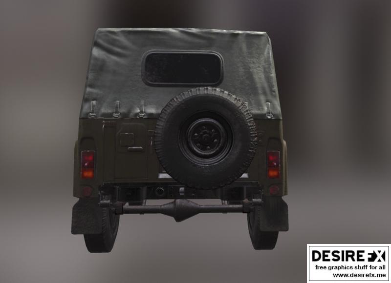 Desire FX 3d models | UAZ Hunter military vehicle Low-poly 3D model