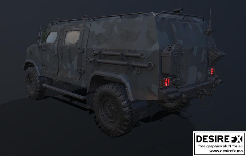 Desire FX 3d models | Armored Military Vehicle Low-poly 3D model