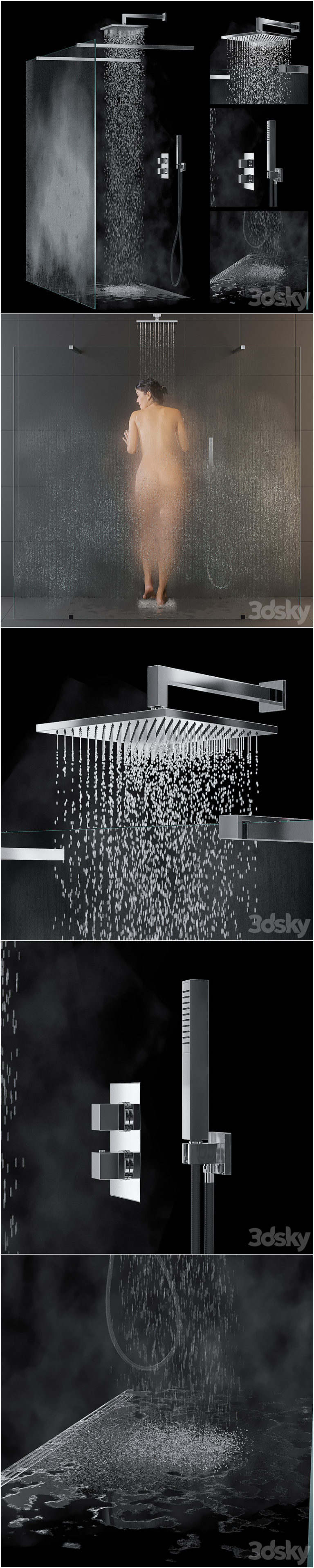 Desire FX 3d models | Built-in shower system Palazzani Track – 3D Model