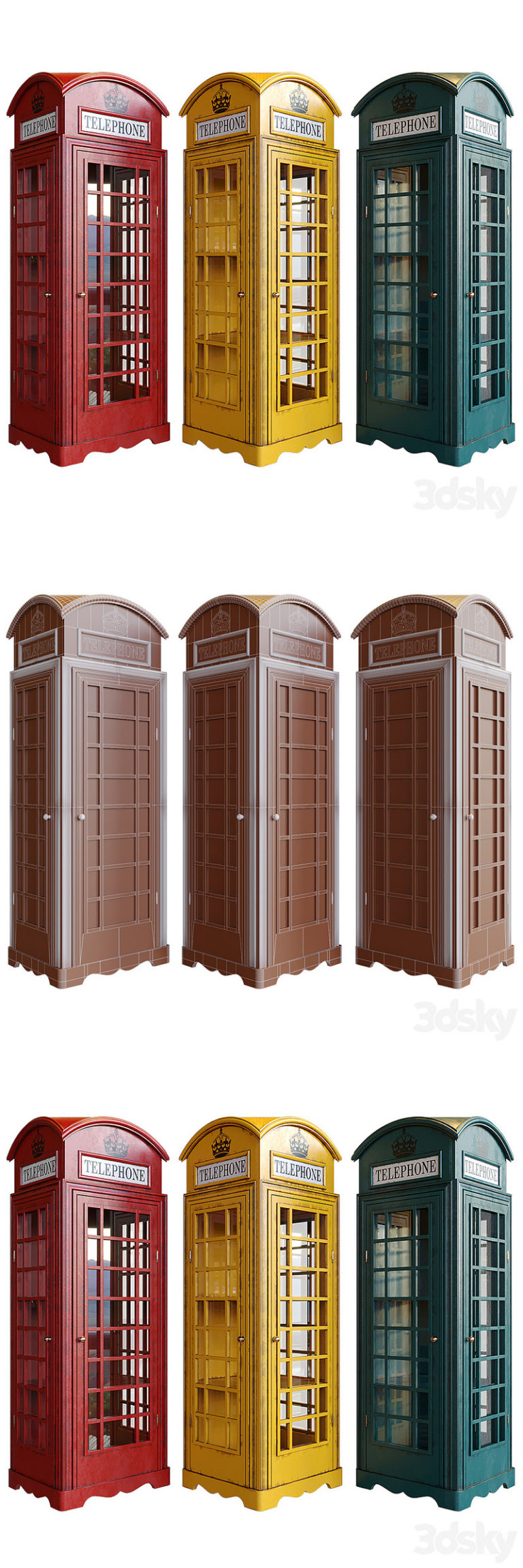 Desire FX 3d models | Display cabinet London telephone box – 3D Model