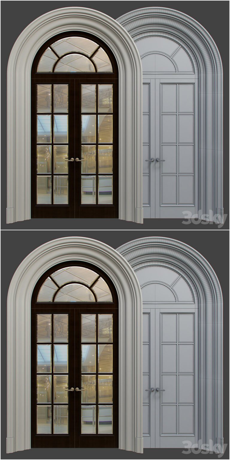 Desire FX 3d models | Door, wood gypsum arched stucco – 3D Model