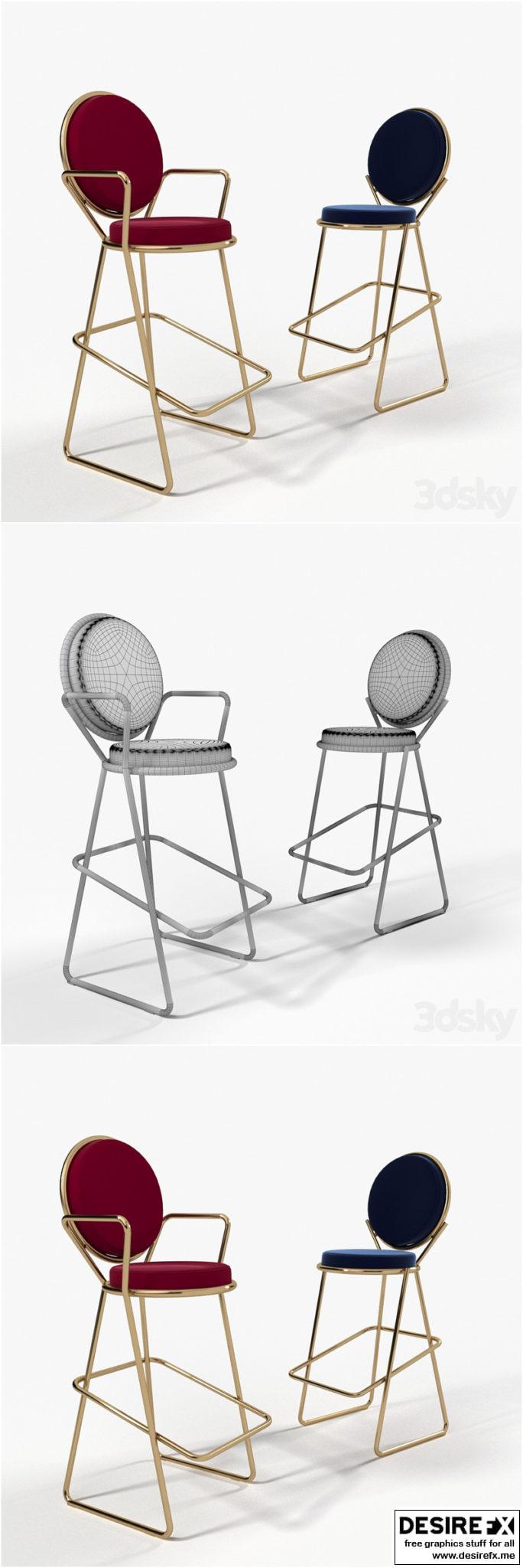 Desire FX 3d models | Double zero bar stool from Moroso – 3D Model