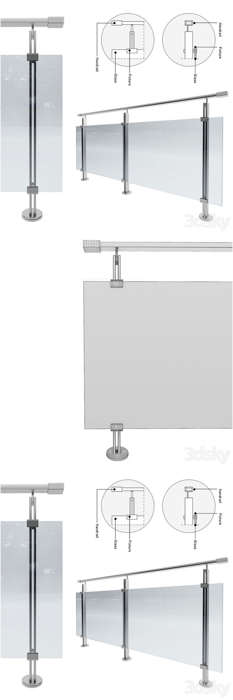 Desire FX 3d models | Glass railing – 3D Model