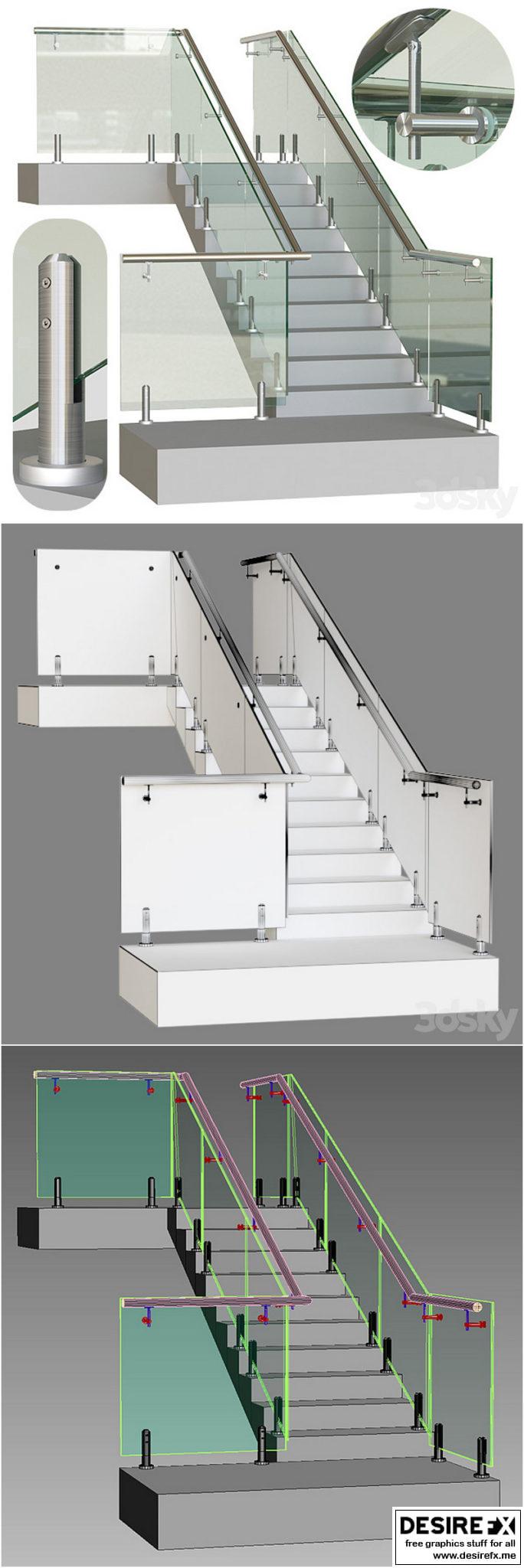 Desire FX 3d models | Glass railing on mini racks 4 – 3D Model