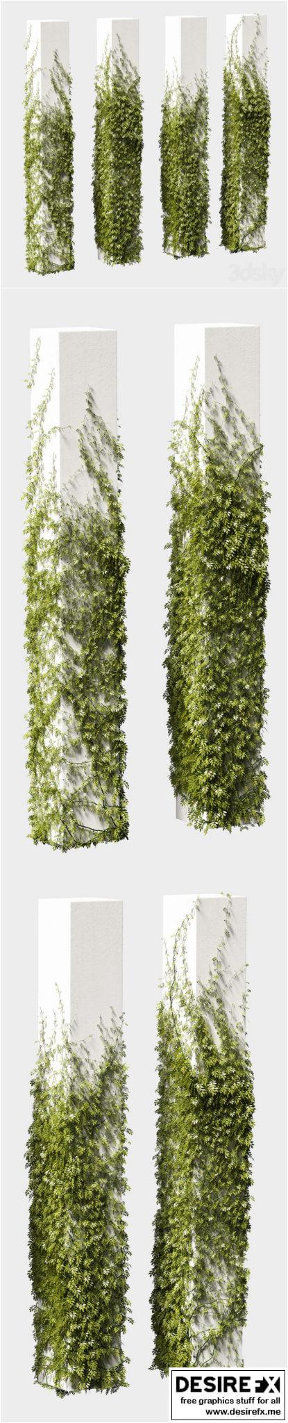 Desire FX 3d models | Leaves for square columns. 4 models – 3D Model