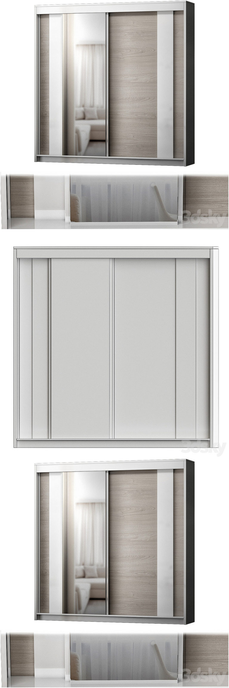 Desire FX 3d models | Modern 2 Door Sliding Wardrobe Hokku Designs ...