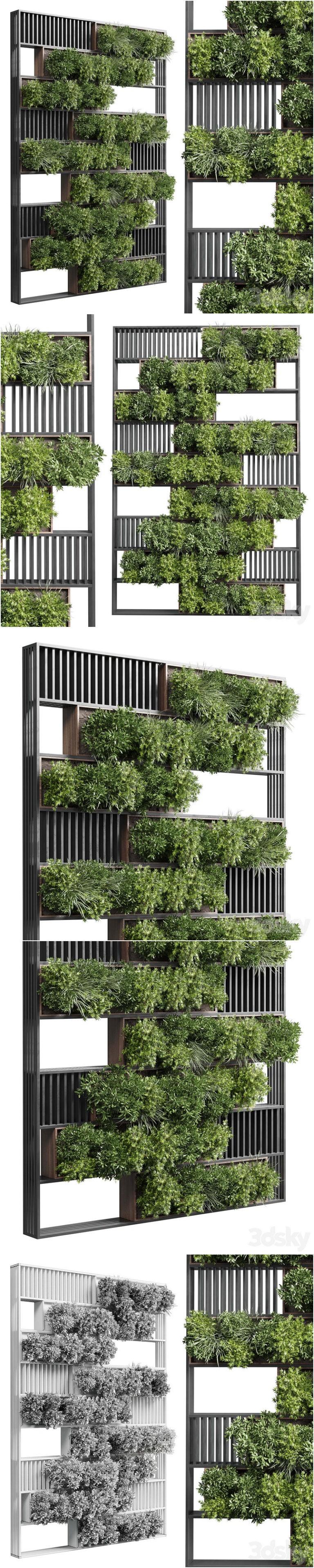 Desire FX 3d models | Plants set partition in wooden frame – Vertical ...