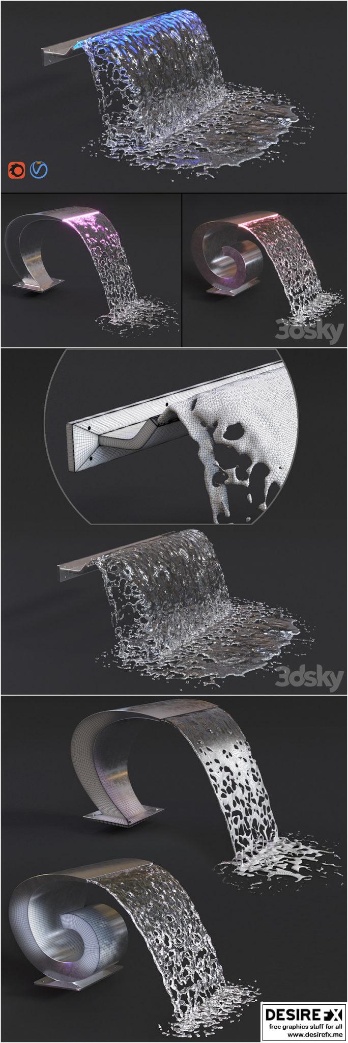 Desire FX 3d models | Waterfall Cobra & Snail & wide Cascade – 3D Model