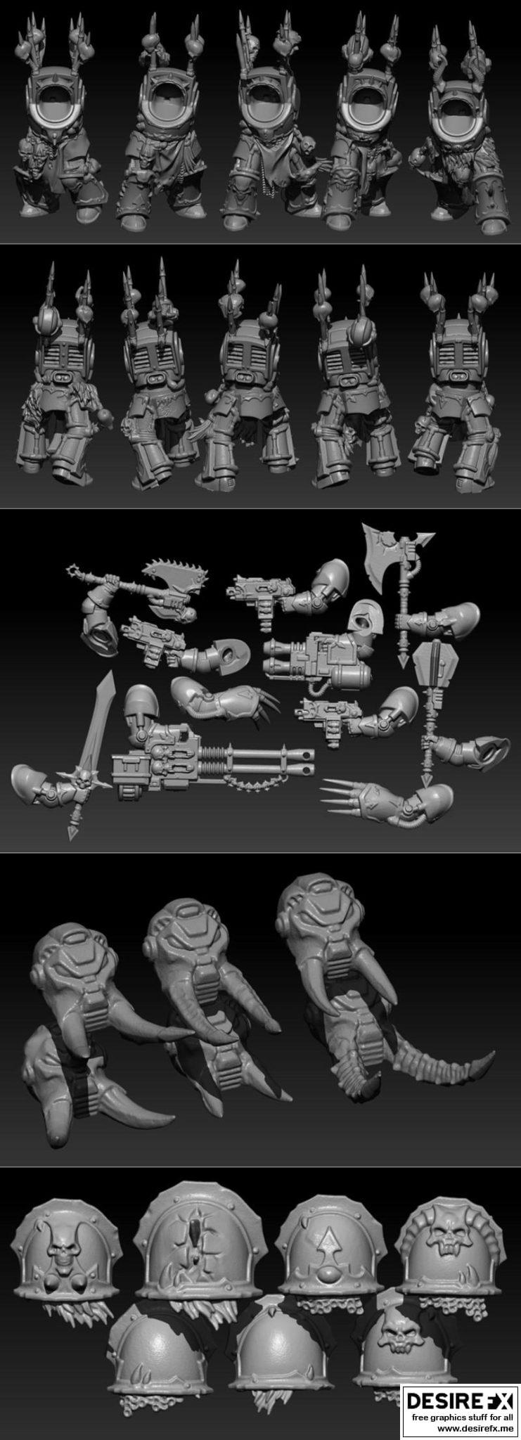 Desire FX 3d models | Chaos Terminators Scan Organized – 3D Print Model STL