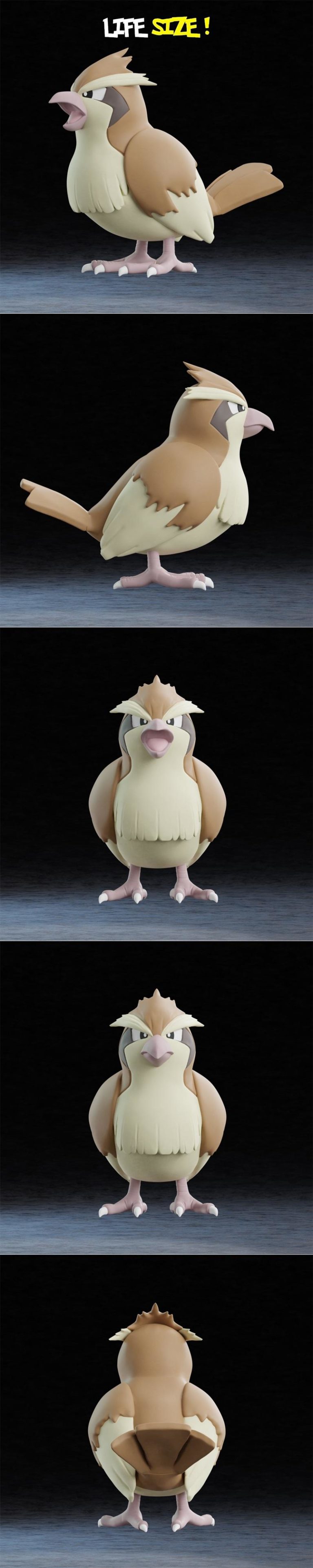 Desire FX 3d models | Yosh Studios – Life Size Pidgey – 3D Print Model STL