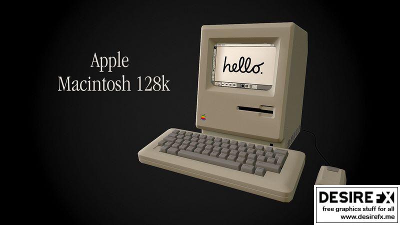 Desire FX 3d models | Apple Macintosh 128k retro computer Low-poly 3D model
