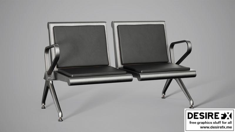 Desire FX 3d models | Hospital Waiting Bench Low-poly 3D model