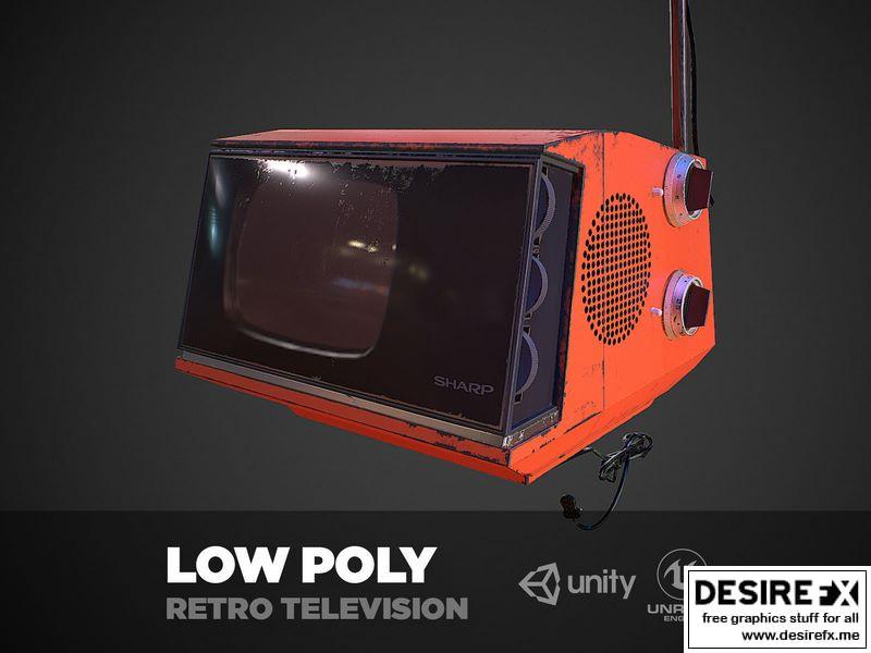 Desire FX 3d models | Retro Television Low-poly 3D model