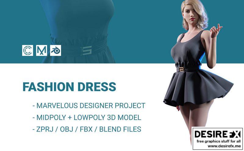 Desire FX 3d models | Fashion Dress Low-poly 3D model
