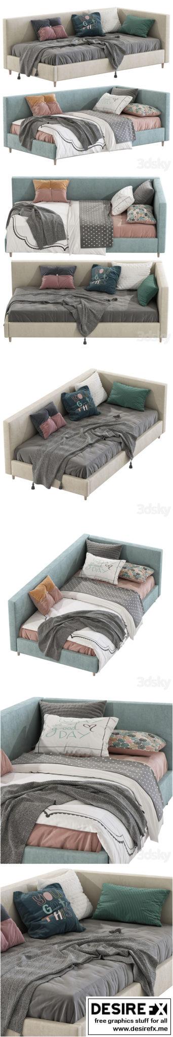 Desire FX 3d models | Corner Timo Upholstered Bed – 3D Model