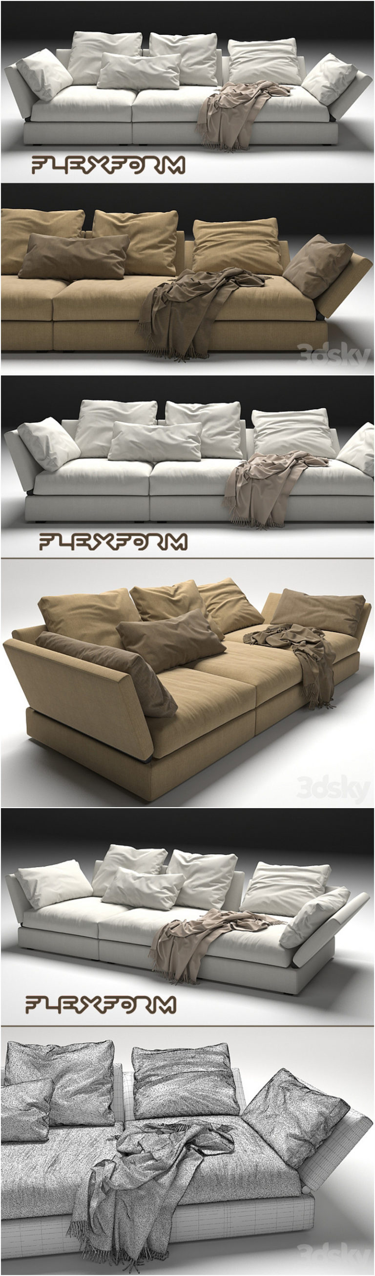 Desire FX 3d models | Flexform Sunny sofa – 3D Model