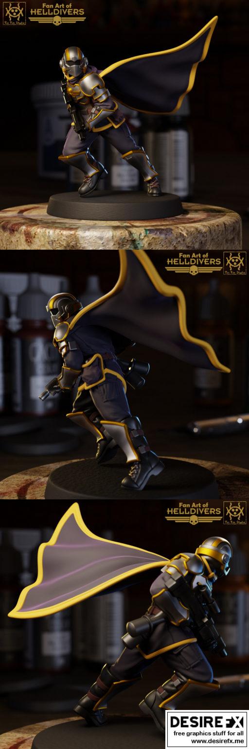 Desire FX 3d models | Helldivers Pose 02 – 3D Print Model