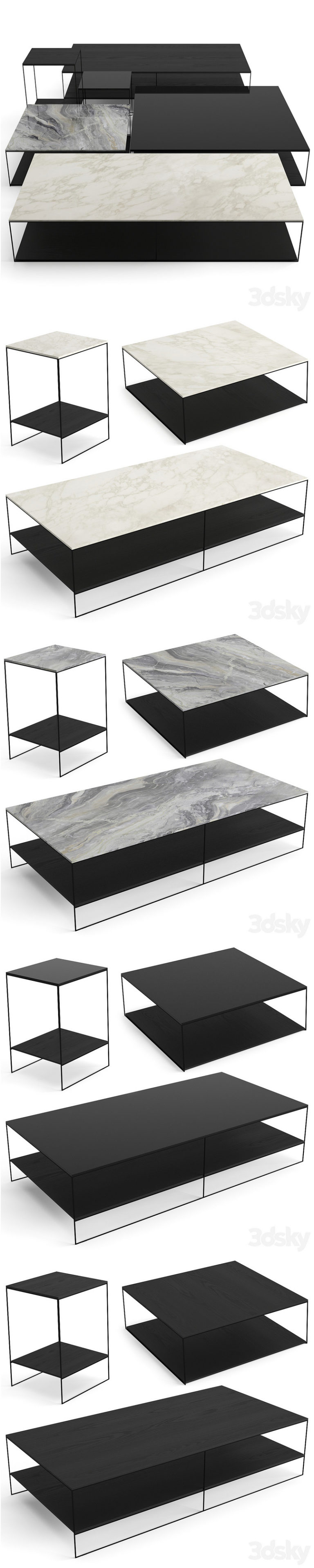 Desire FX 3d models | Minotti Liam coffee table set – 3D Model