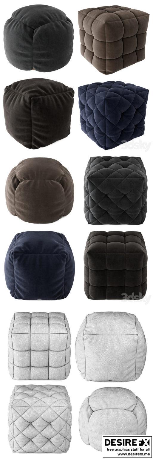 Desire FX 3d models | Pouf set Set of four poufs – 3D Model