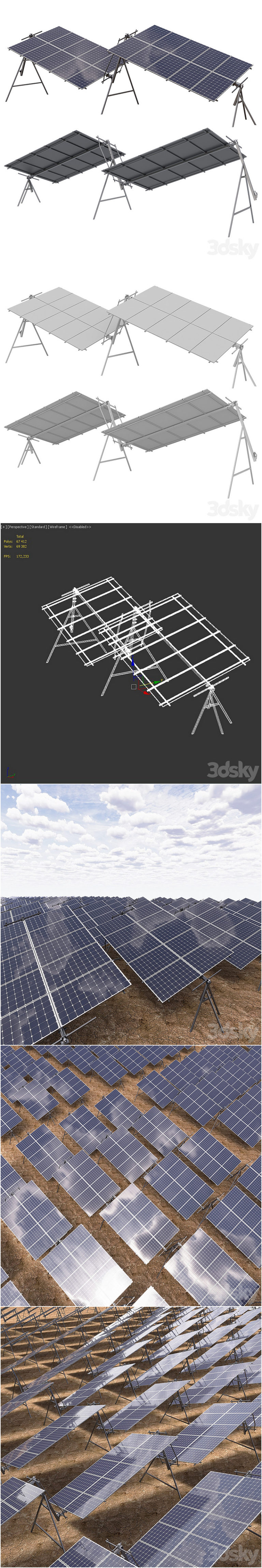 Desire FX 3d models | Rotary Solar Panel Power Plant – 3D Model