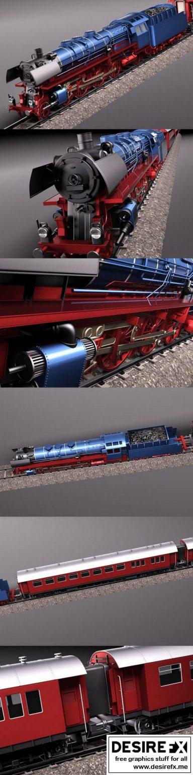 Desire FX 3d models | Steam Train Express F-series BR 03.10 1950