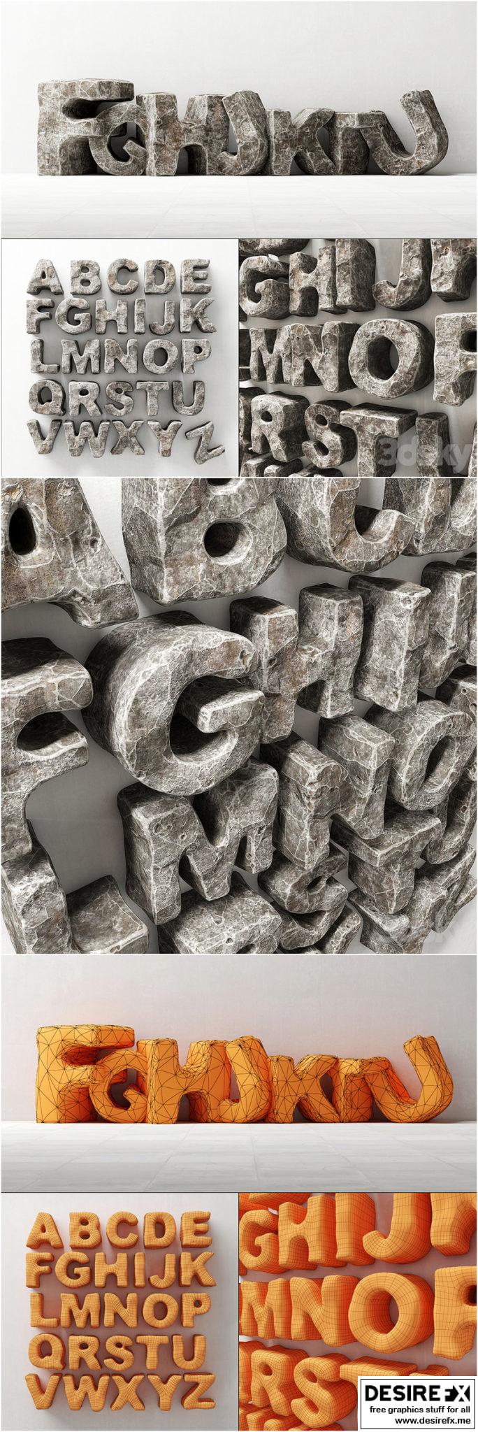 Desire FX 3d models | Stone letters english Stone English letters – 3D ...
