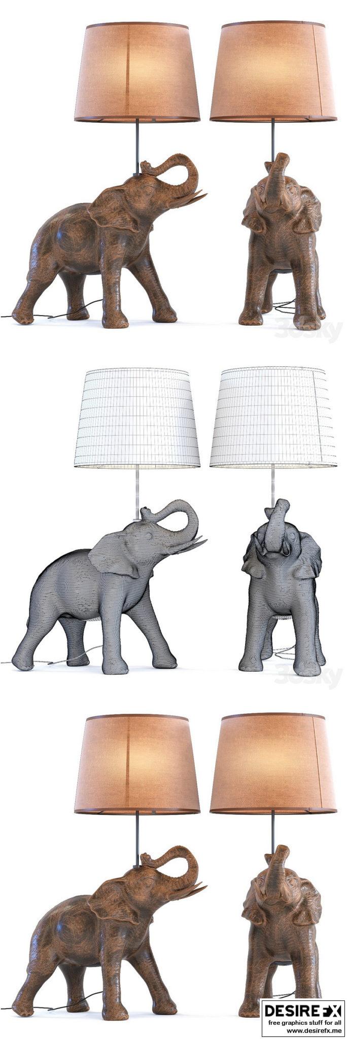 Desire FX 3d models | TABLE LAMP ELEPHANT SAFARI KARE DESIGN – 3D Model