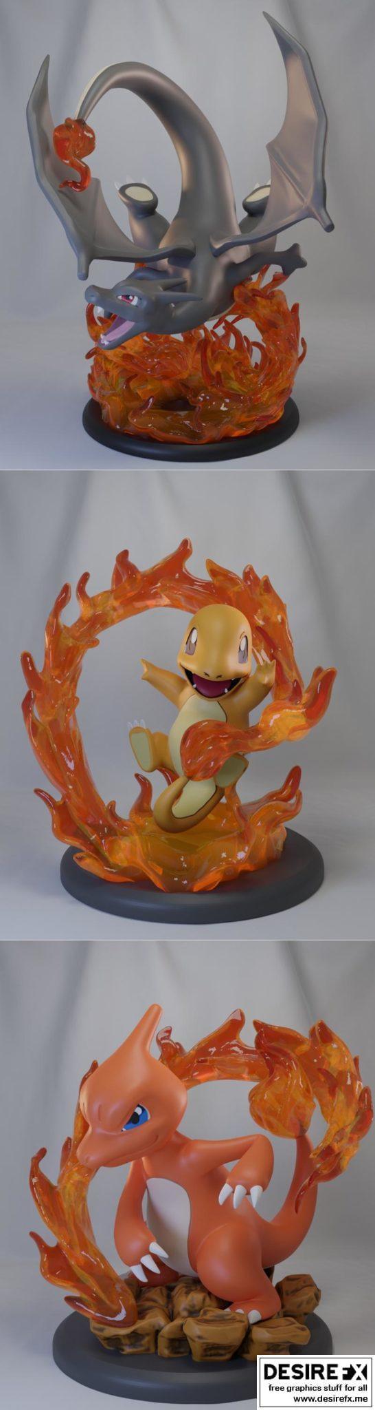 Desire FX 3d models | Charmander Pack 1 – 3D Print Model STL