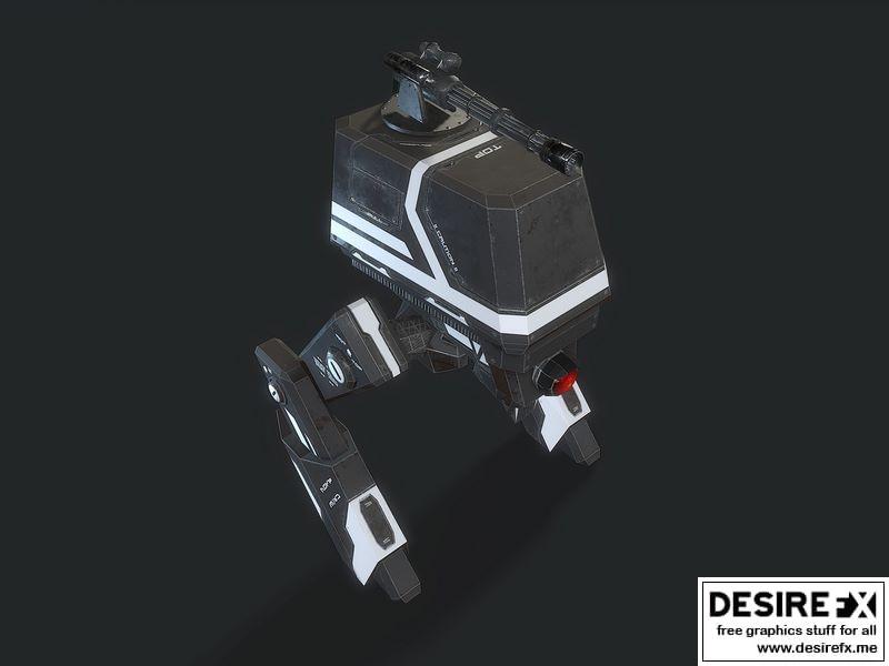 Desire FX 3d models | Scout light Mech Low-poly 3D model