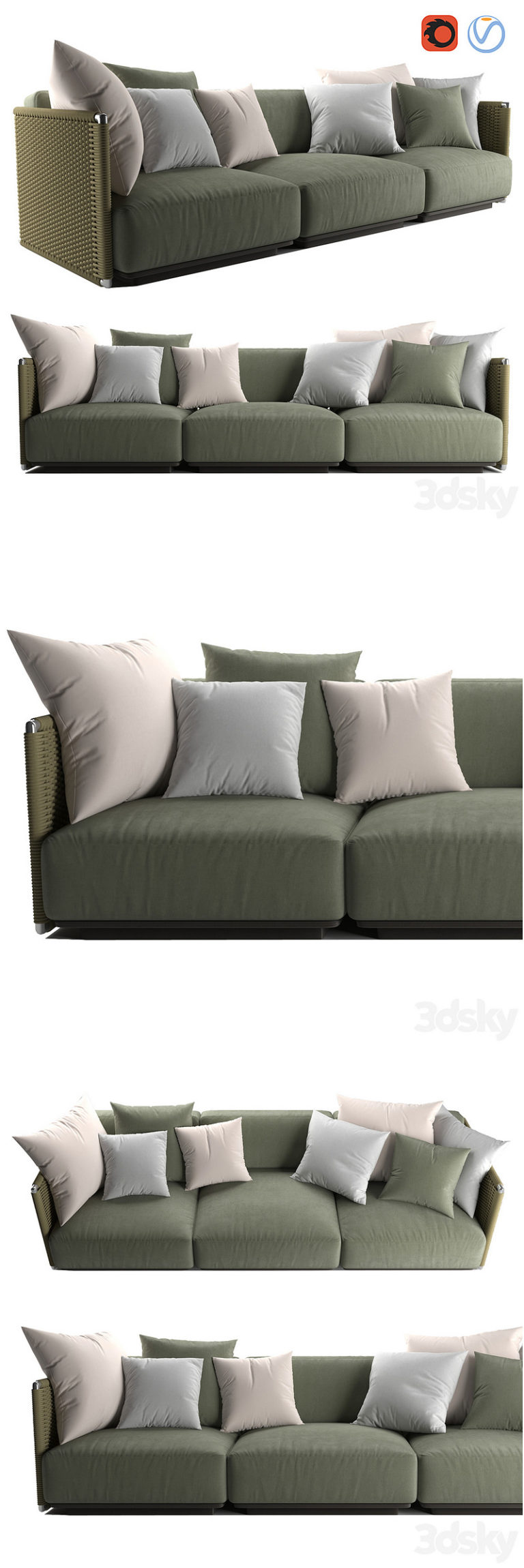 Desire FX 3d models | Flexform Eddy OUTDOOR sofa – 3D Model