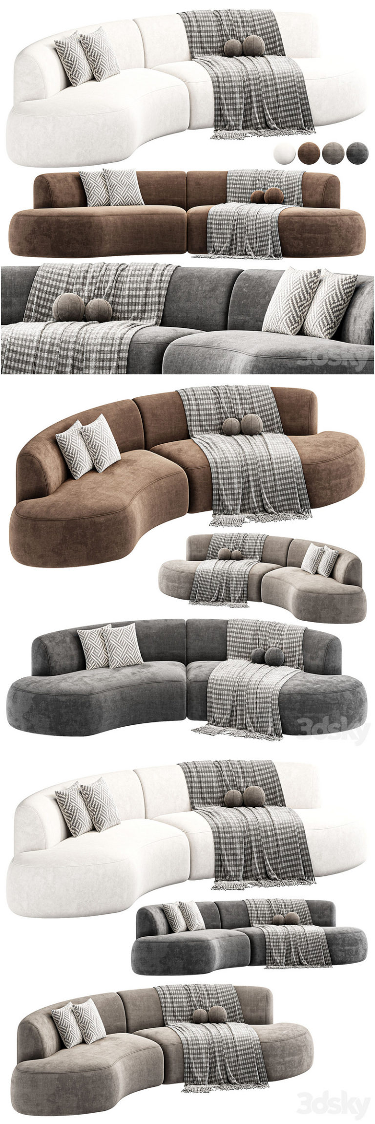 Desire FX 3d models | Opal Outdoor 2 Piece Curved Sectional Sofa By ...