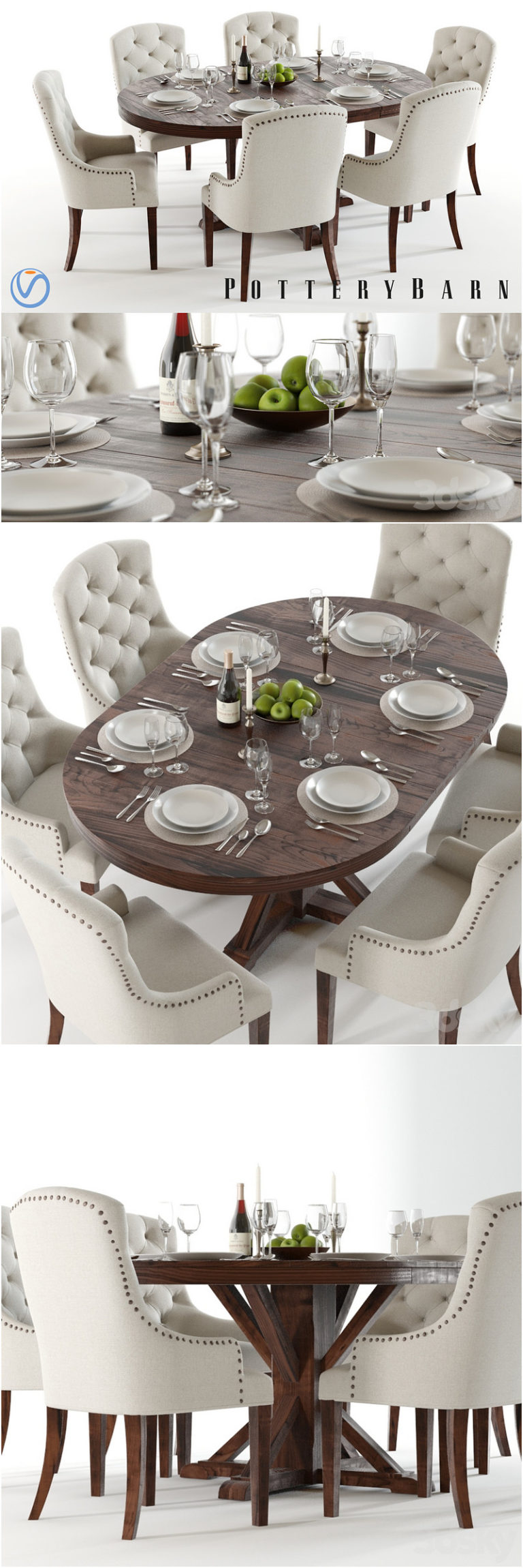 Desire FX 3d models | Pottery Barn Benchwright and Lorraine 2 – 3D Model