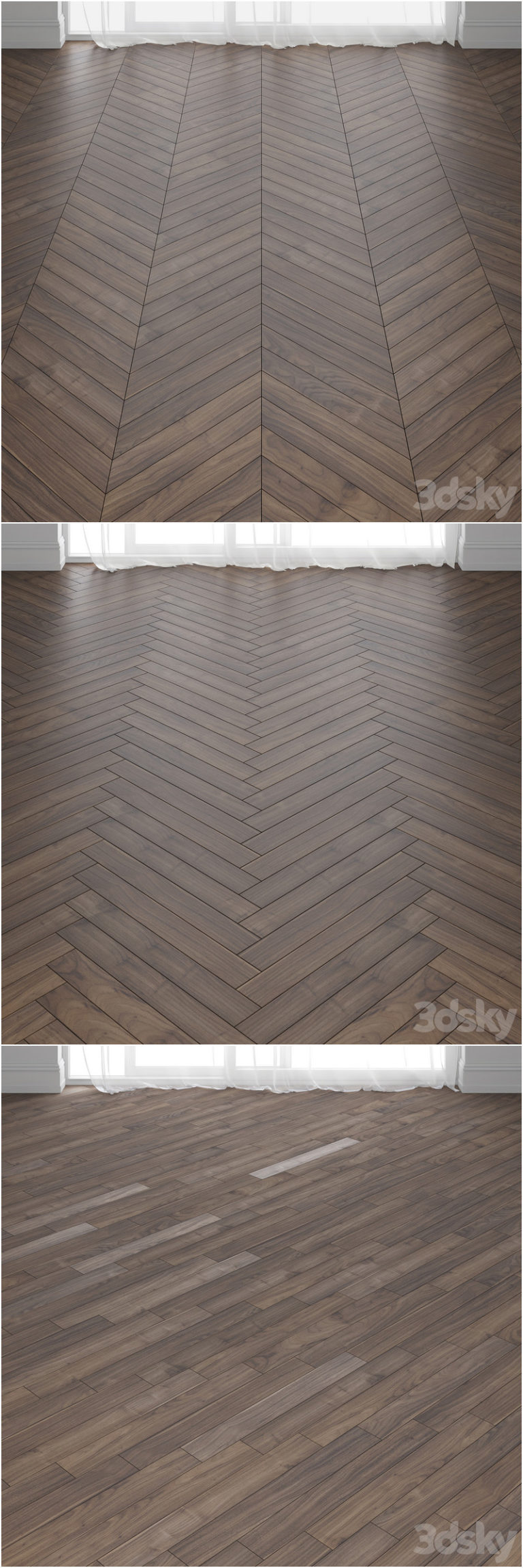Desire FX 3d models | Virginia Walnut Parquet Floor in 3 types – 3D Model