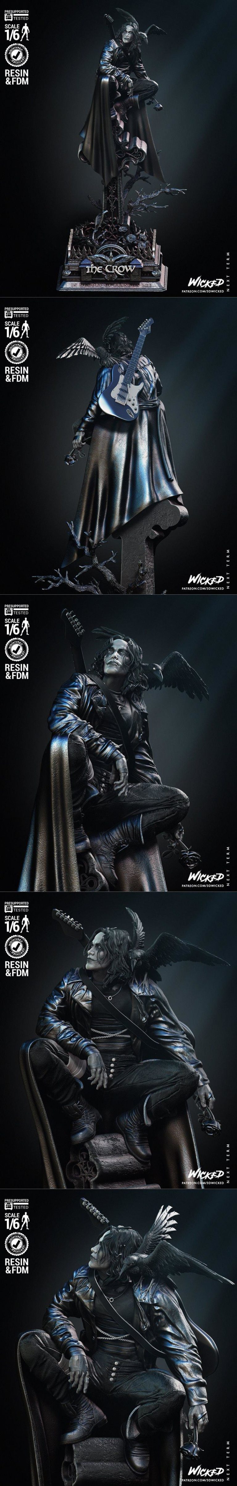 Desire FX 3d models | WICKED – The Crow Sculpture – 3D Print Model STL