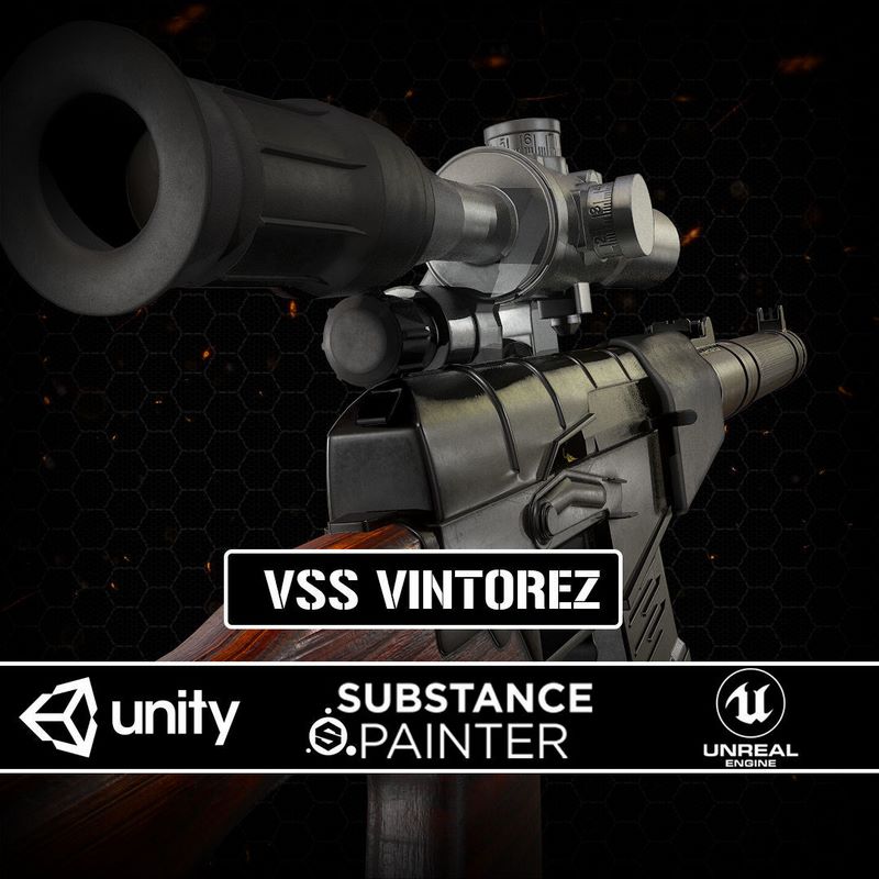 Desire FX 3d models | VSS Vintorez Low-poly 3D model