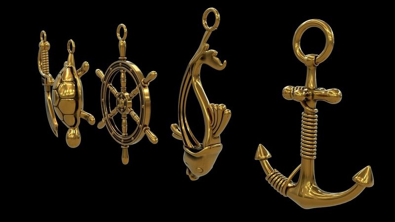 Desire FX 3d models | Pendant Jewelry collection VR Low-poly 3D print model