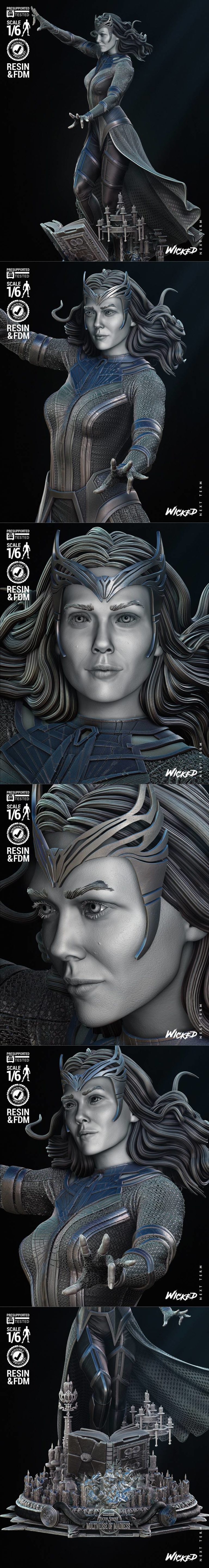 Desire FX 3d models | WICKED – Scarlet Witch Sculpture – 3D Print Model STL