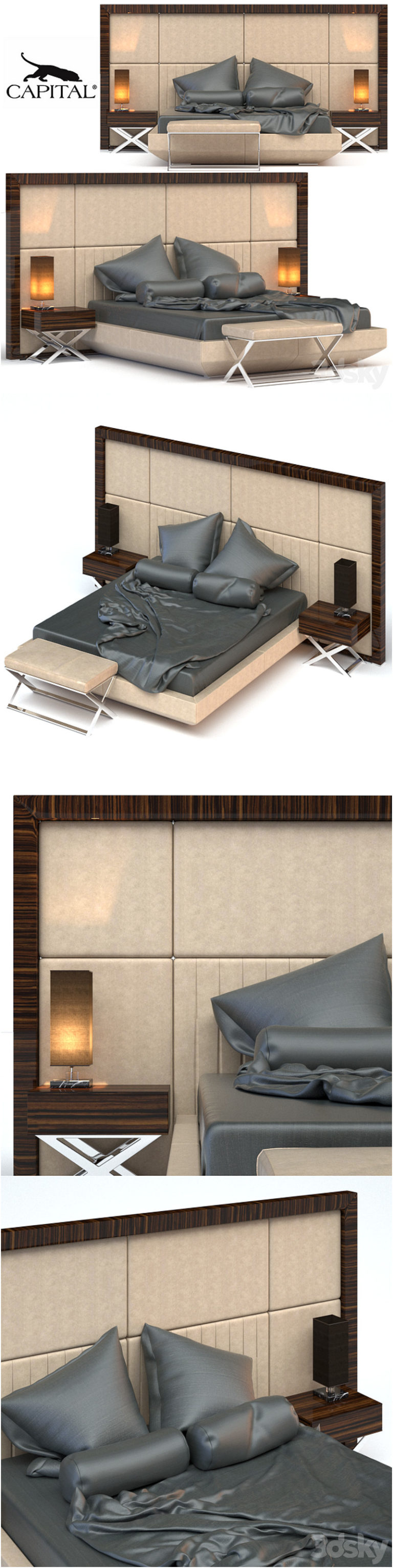 Desire FX 3d models | Bed Kimera Double Bed set by Capital (Atmosphera ...
