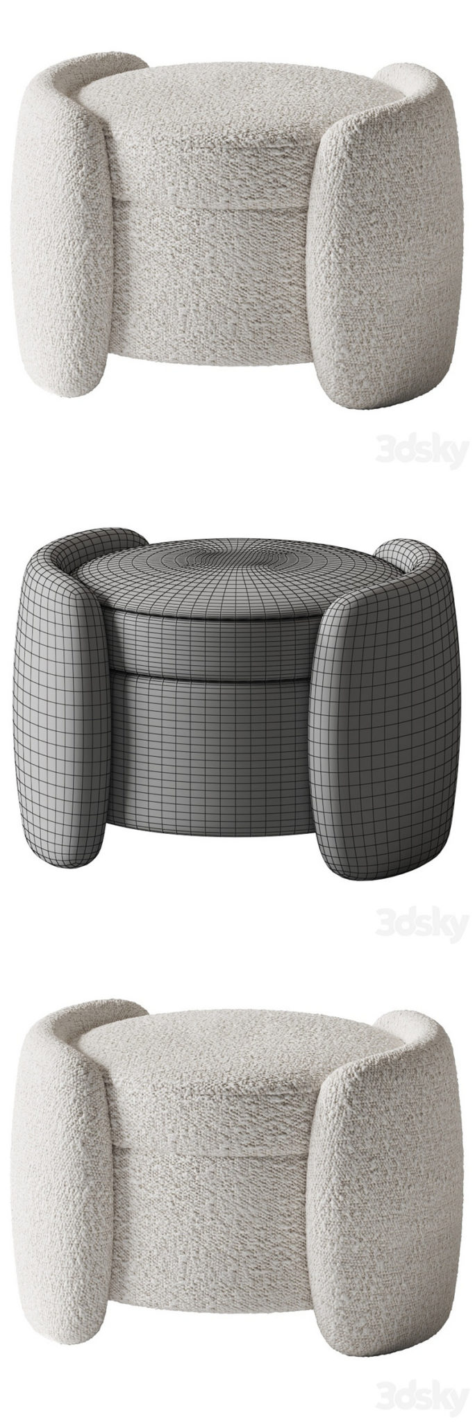 Desire FX 3d models | Calder Storage Ottoman – Crate and Barrel – 3D Model