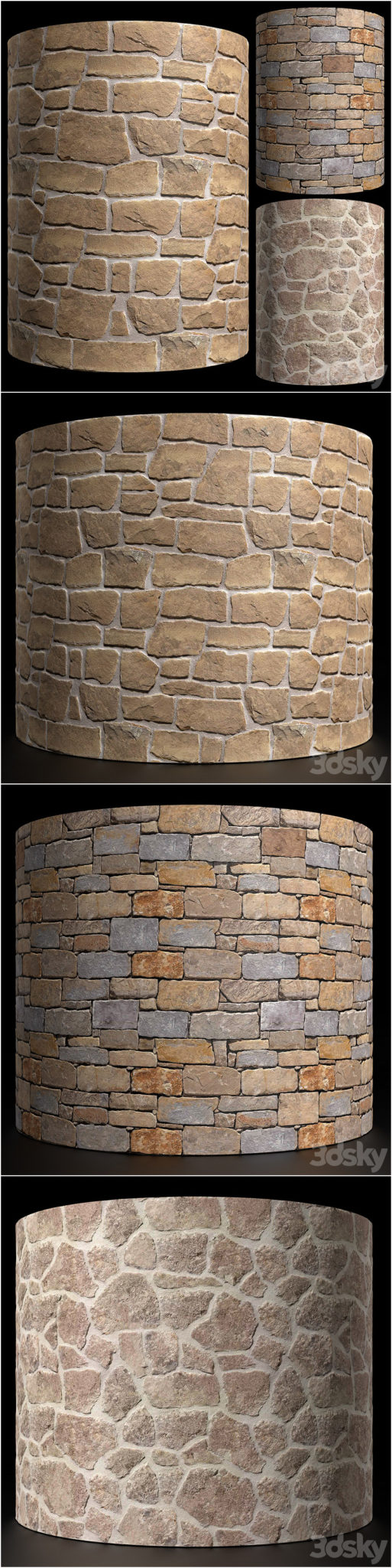 Desire FX 3d models | Rubble wall stone masonry – 3D Model