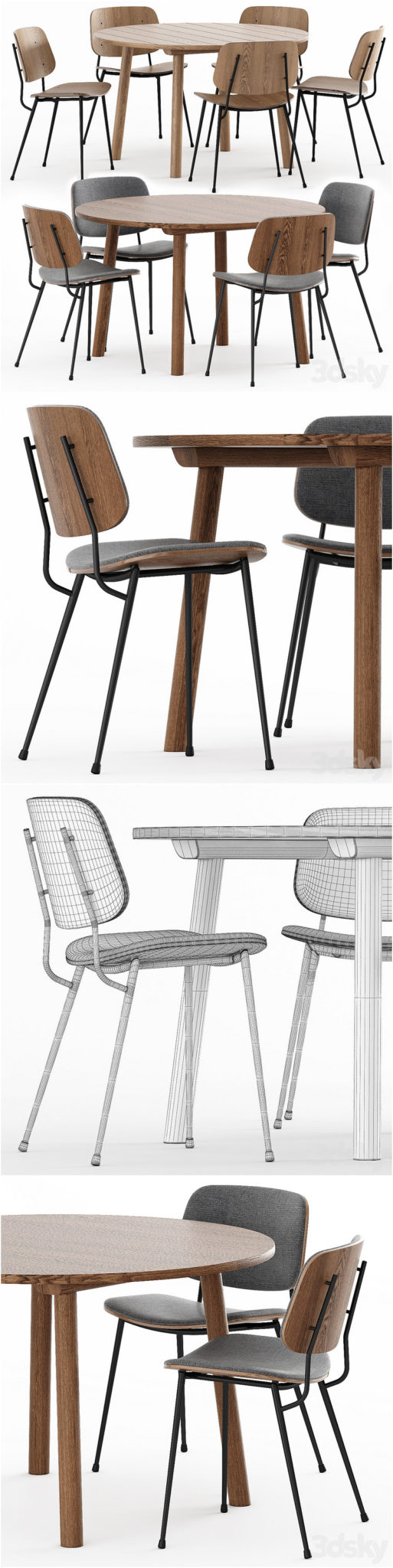 Desire FX 3d models | Soborg Steel Base, Taro Table by Fredericia – 3D ...