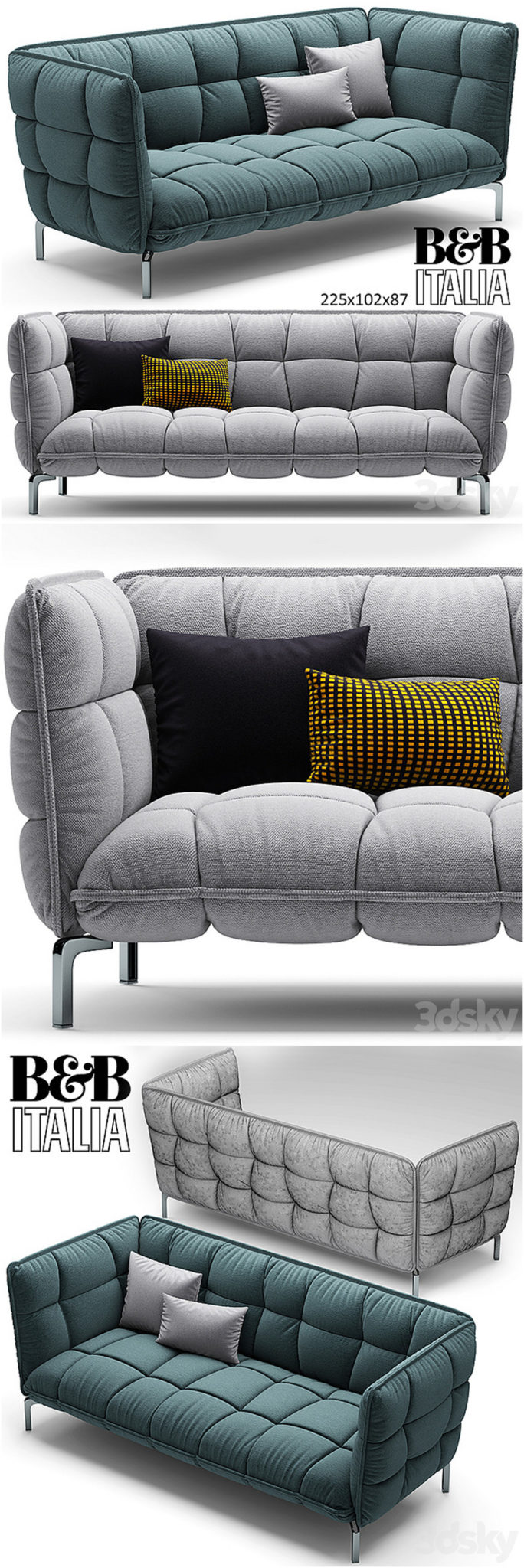 Desire FX 3d models | Sofa HUSK sofa B & B Italia 225 – 3D Model