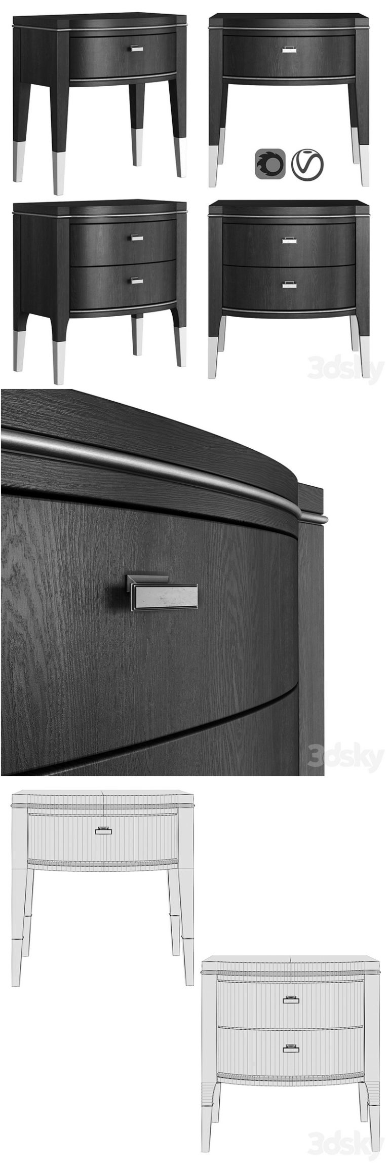 Desire FX 3d models | Dantone Home Grand bedside table – 3D Model