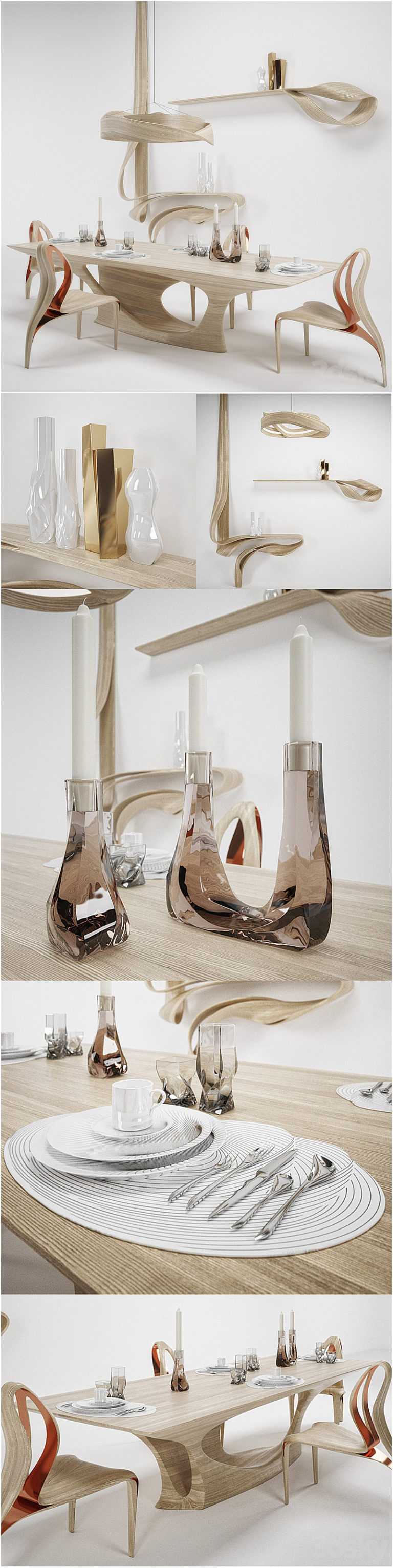 Desire FX 3d models | Joseph Walsh and Zaha Hadid Dining Set – 3D Model
