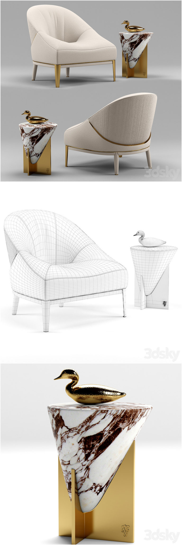 Desire FX 3d models | Minstrel small table and Rosemary leather ...